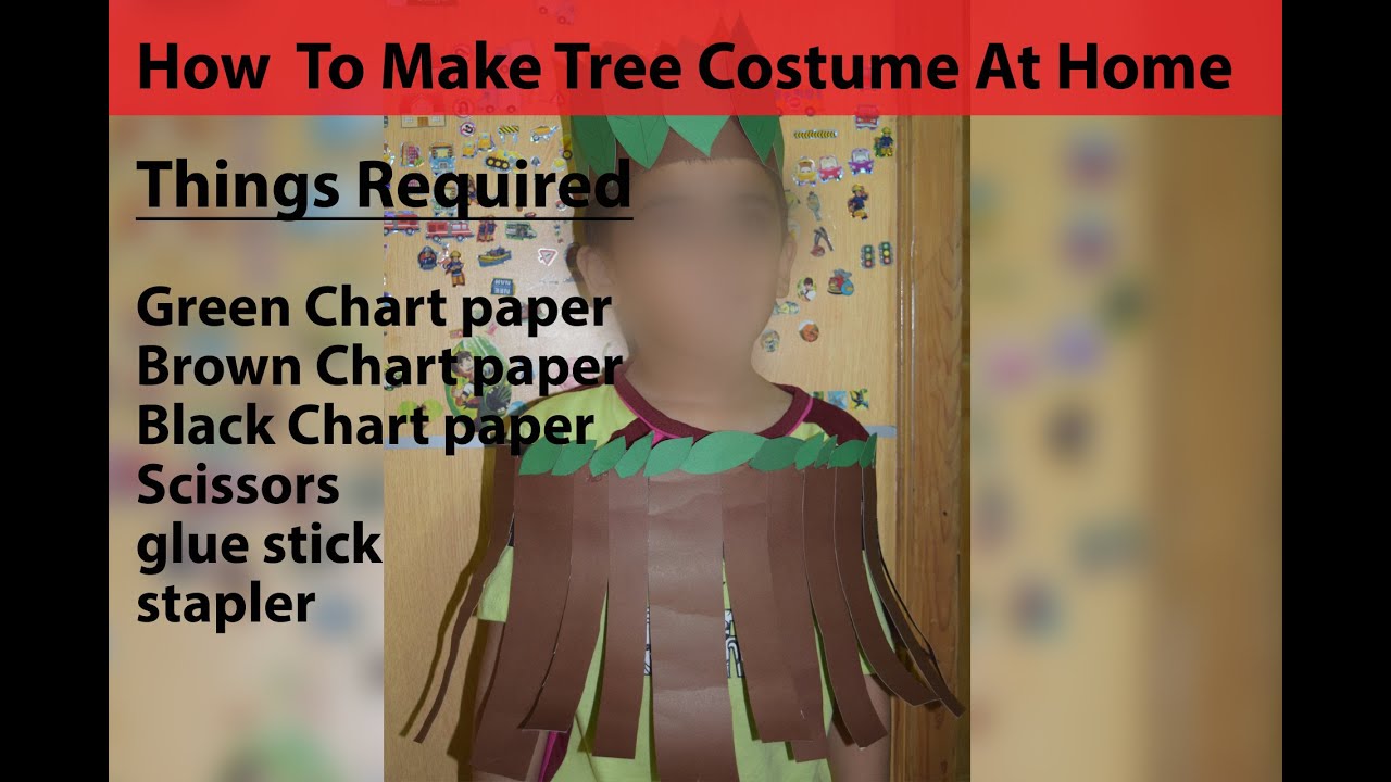 How to make tree costume at home in just under one Dollar - YouTube