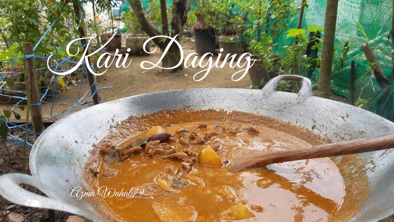 Kari Daging / Beef curry /cooking outside (untuk anak2-mai masak) - YouTube