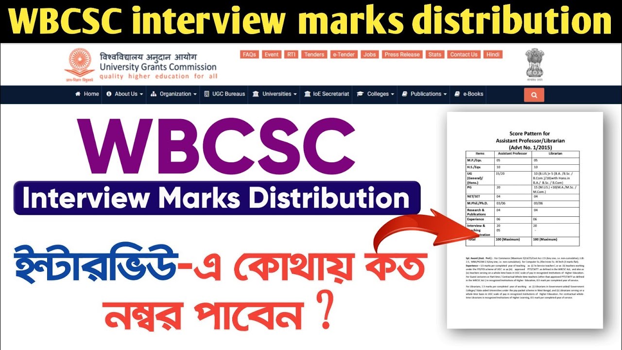 WBCSC INTERVIEW SCORE PATTERN || OLD AND NEW SCORE PATTERN ...