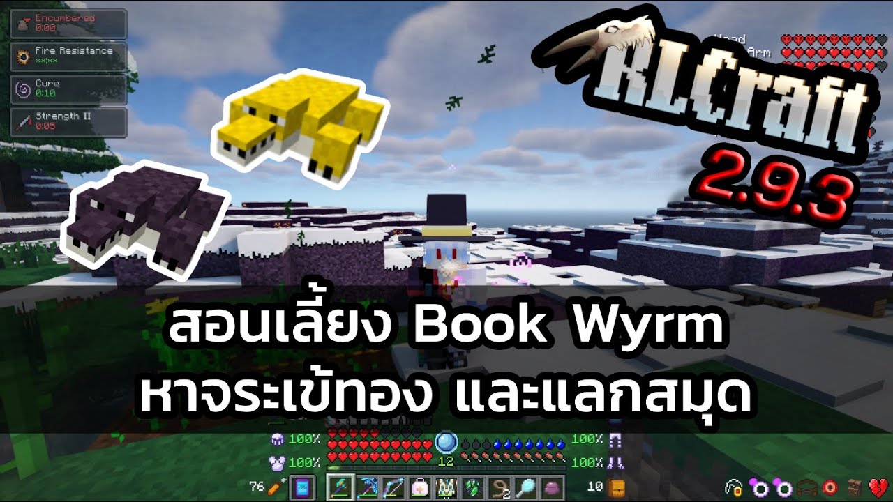 RLCraft 2.9.3 สอนการเลี้ยง Book Wyrm หาจระเข้ทอง และแลกสมุด - YouTube