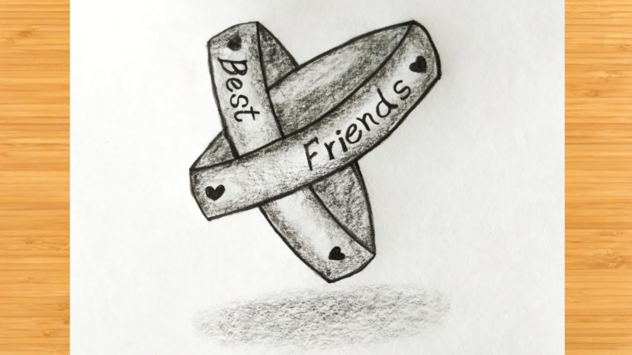 Best friend drawing step by step ||bff drawing easy step by step || how ...