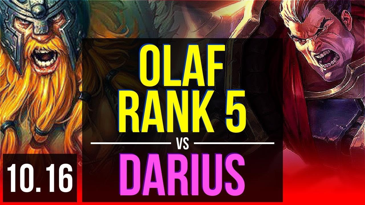 OLAF vs DARIUS (TOP) | Rank 5, Rank 2 Olaf, 5 early solo kills ...