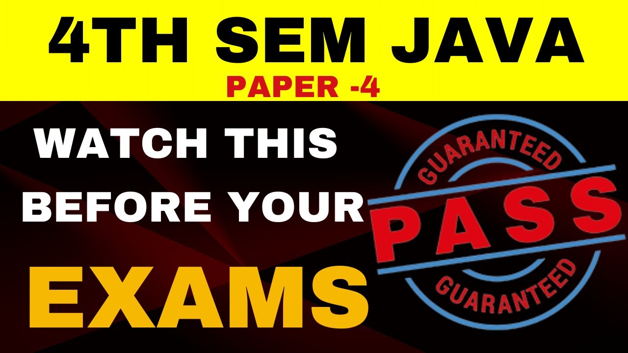 JAVA ONE DAY BEFORE EXAM PREPARATION EASILY IN TELUGU | 4thSem Computer science | Paper-4 ...