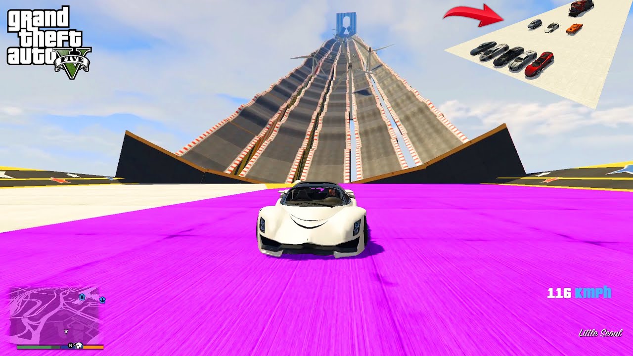 BIGGEST😱Mega Ramp Challenge in GTA 5 || GTA V Mega Ramp Car Stunt - YouTube