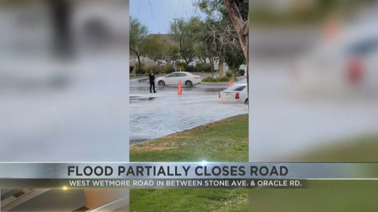 Flood partially closes road near Tucson Mall - YouTube