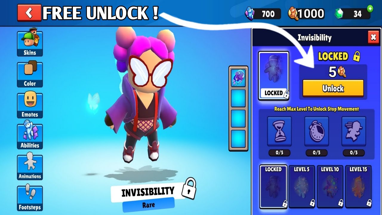 Free Unlock Invisibility Rare Emote! - Stumble Guys - YouTube