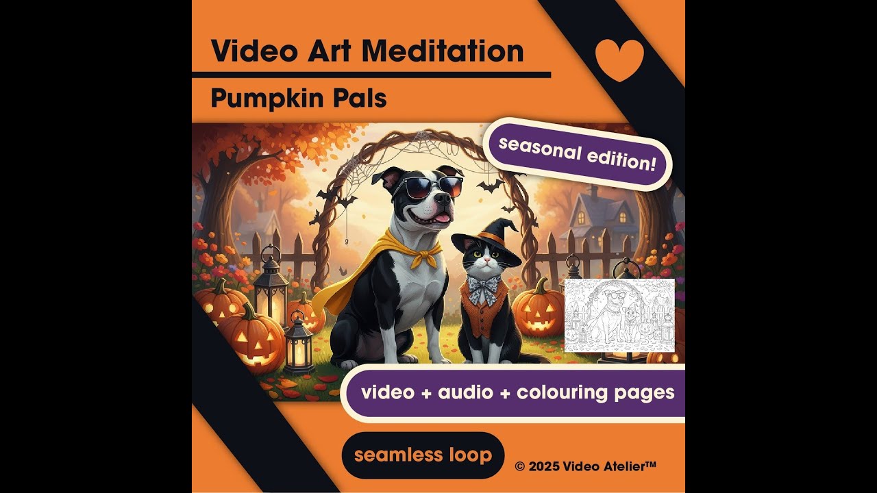Video Art Meditation Relaxation Stress-Relief Colouring Pages Pumpkin ...