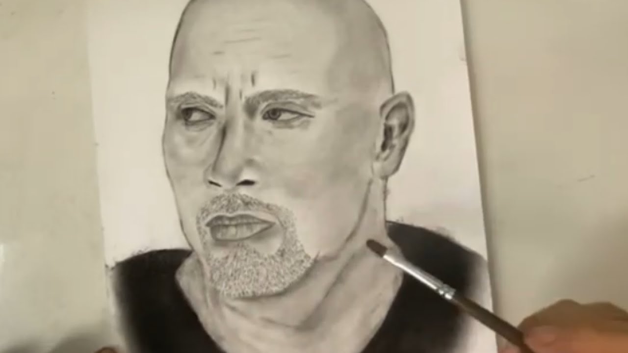 How to Drawing the Rock(Dwayne Johnson)|best man😍 - YouTube