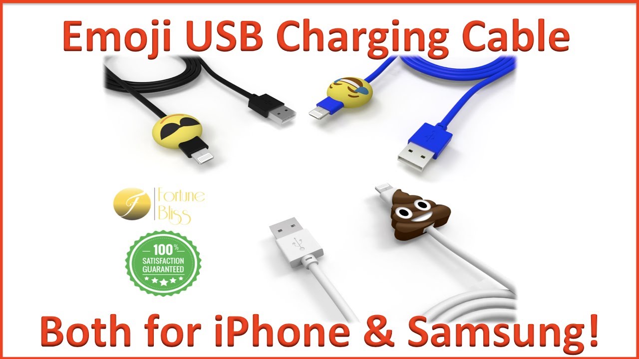 Emoji USB Cables Are Here! Dual Tip Charger Power Cord for iPhone ...