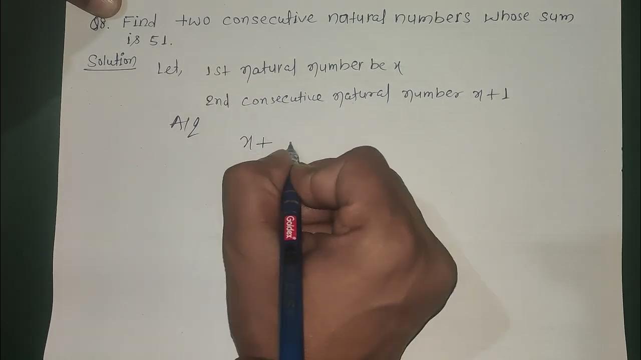 find two consecutive natural numbers whose sum is 51 - YouTube