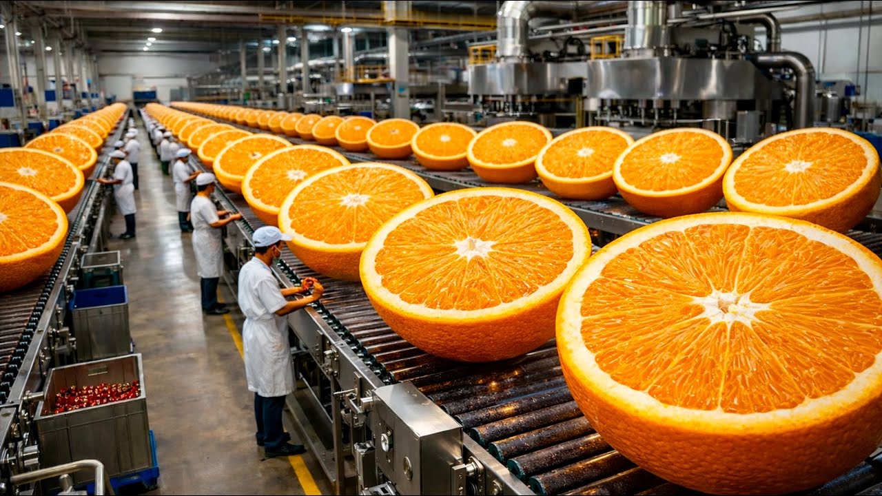 Inside an Orange Processing Factory | 8 Products Made From Oranges ...