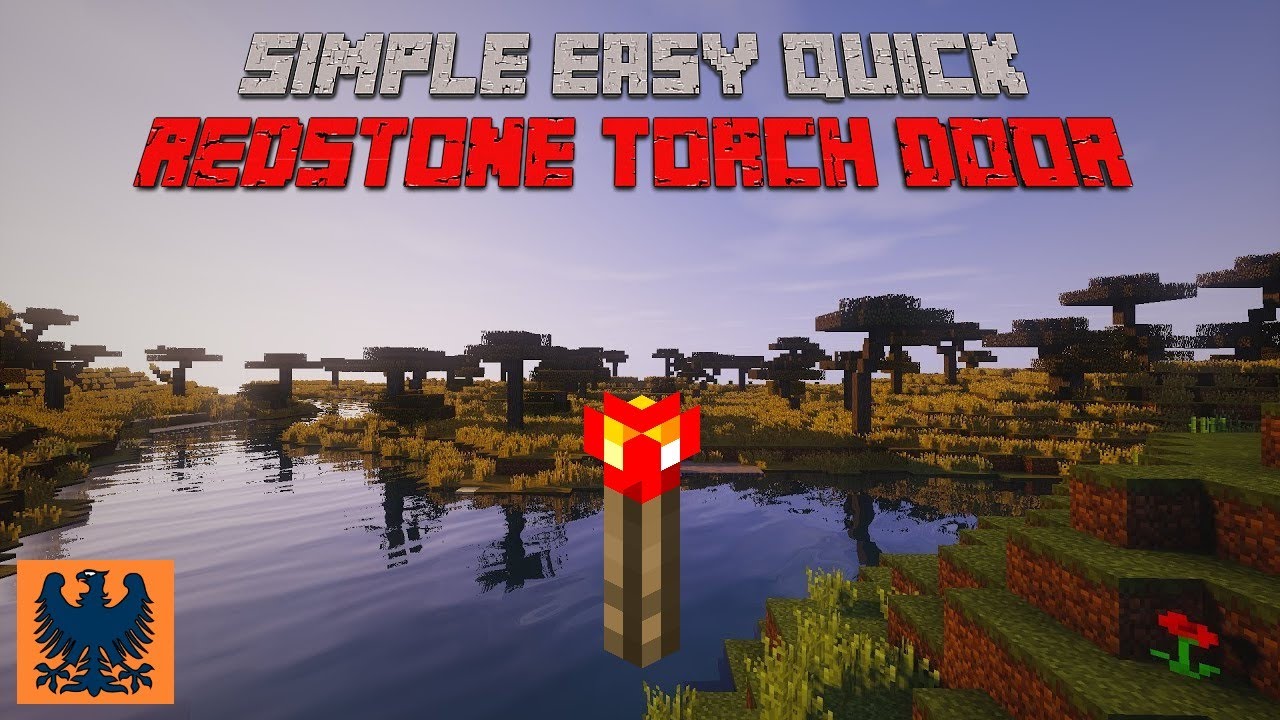 Simple & Quick Redstone Torch Door - YouTube