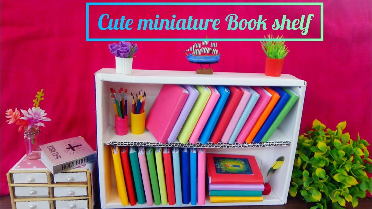 Adorable Miniature Book Shelf...📚 - YouTube