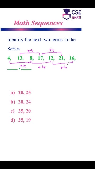 Identify the next two terms in the sequence #22 #mathsequences #mathstricks #tipsandtricks # ...