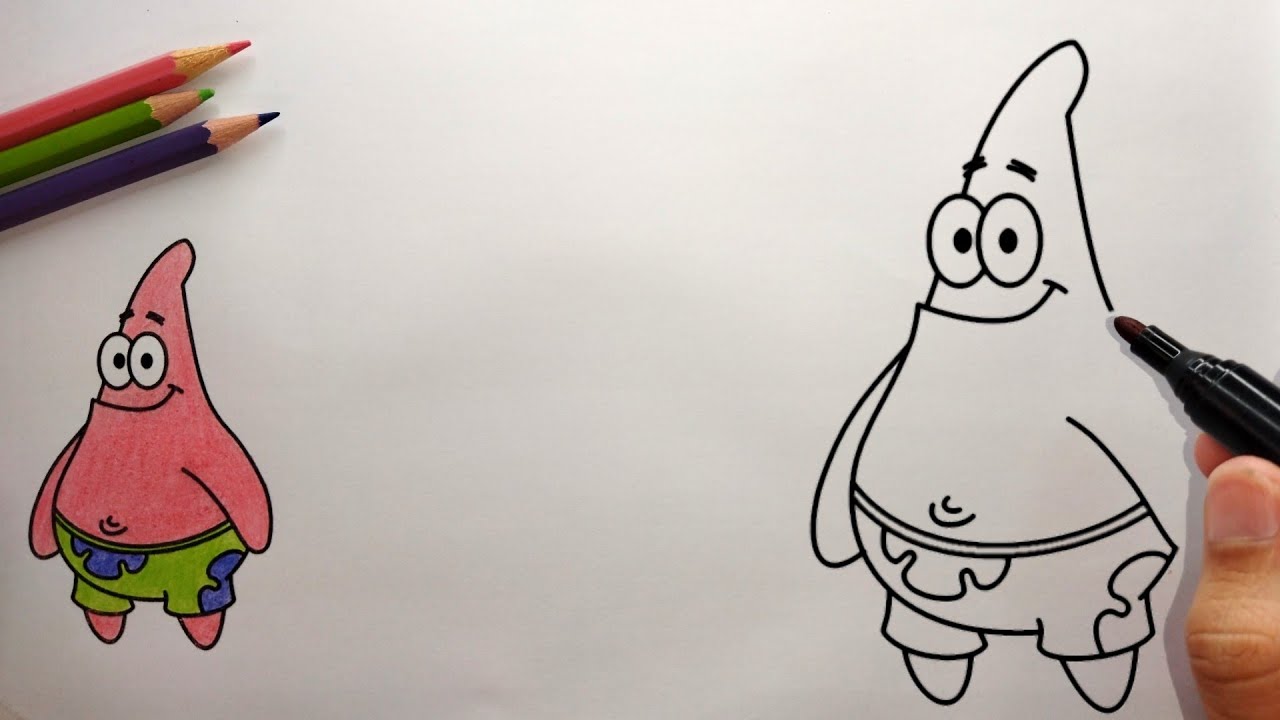 HOW TO DRAW PATRICK STAR - SPONGEBOB | DRAWING PATRICK STAR EASY - YouTube