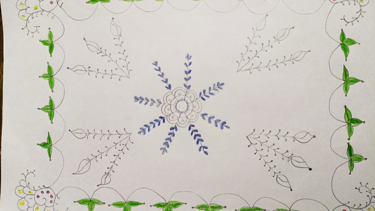 Nokshi Katha /New nokshi Katha design drawing tutorial (12)/সহজভাবে ...