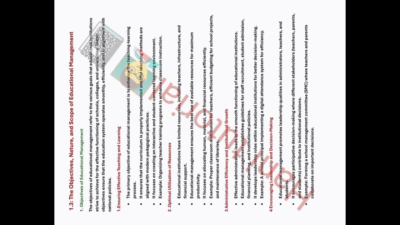 Sem 3: Education administration and management Unit 1:full notes - YouTube