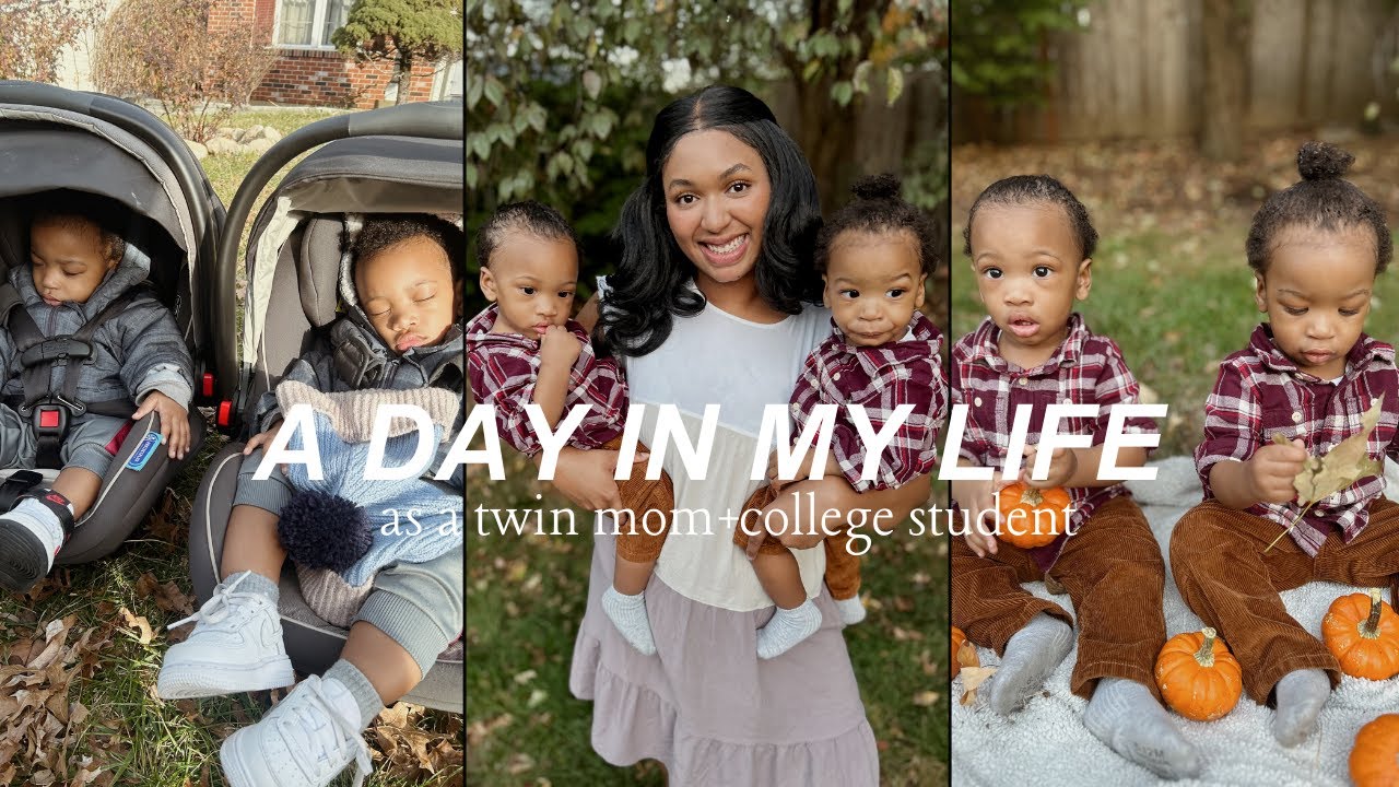 A DAY IN MY LIFE AS A TWIN MOM+COLLEGE STUDENT - YouTube