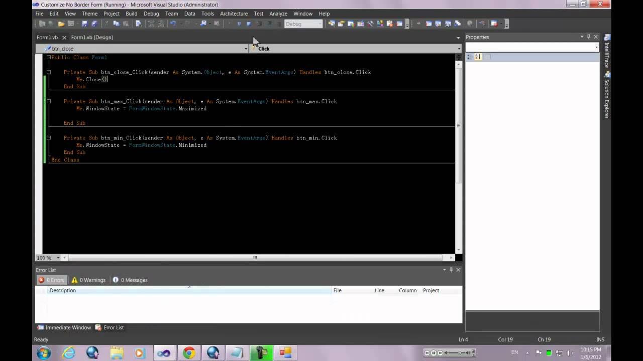 Customize No Border Form in VB.NET(HD) - YouTube