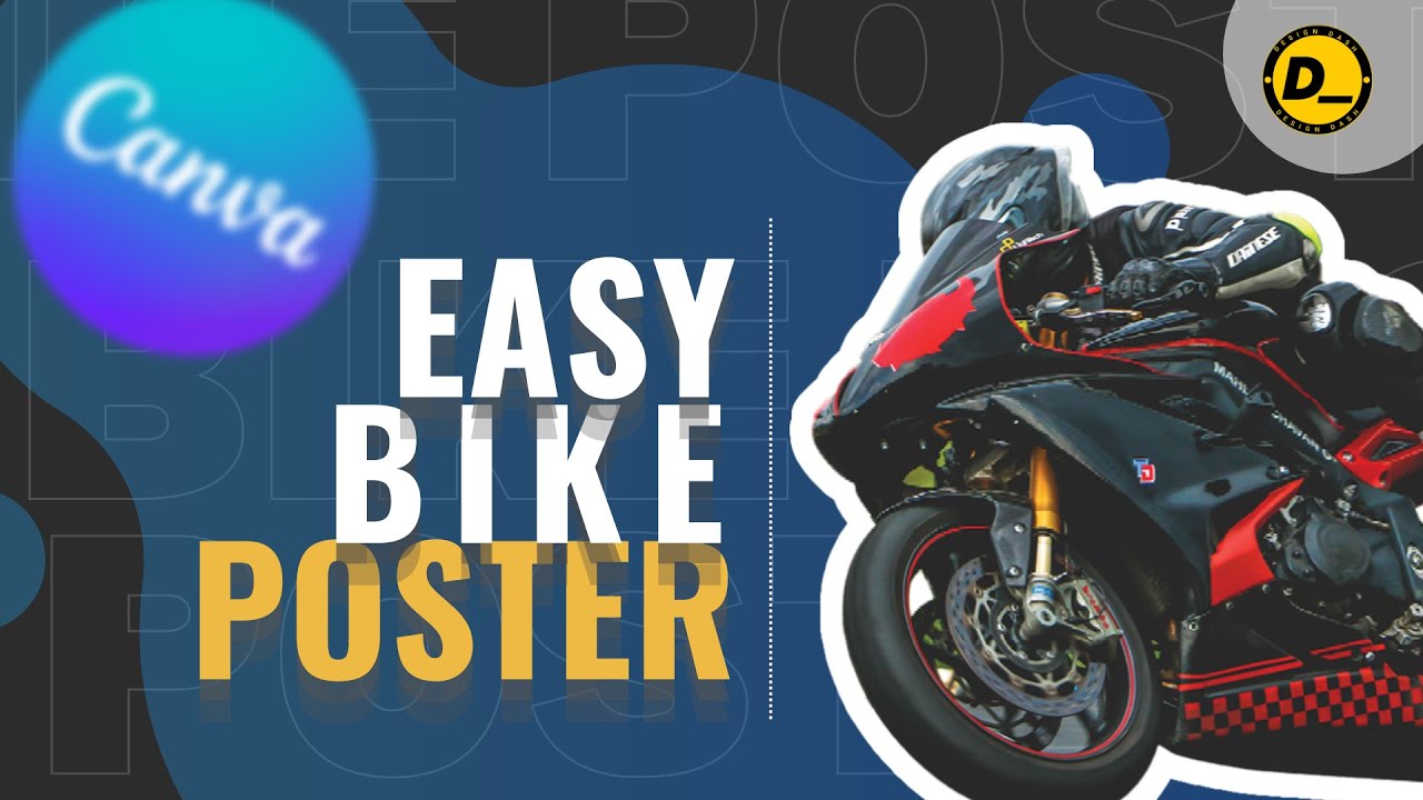 In Under 5 Minutes || Make Motorbike Poster || Canva design tutorial ...