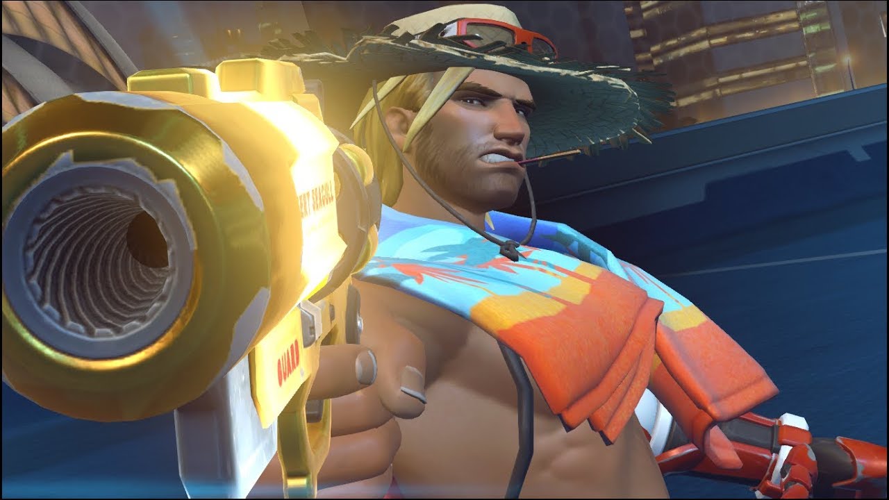 Mccrees Lifeguard Skin • W Golden Gun • Overwatch Youtube
