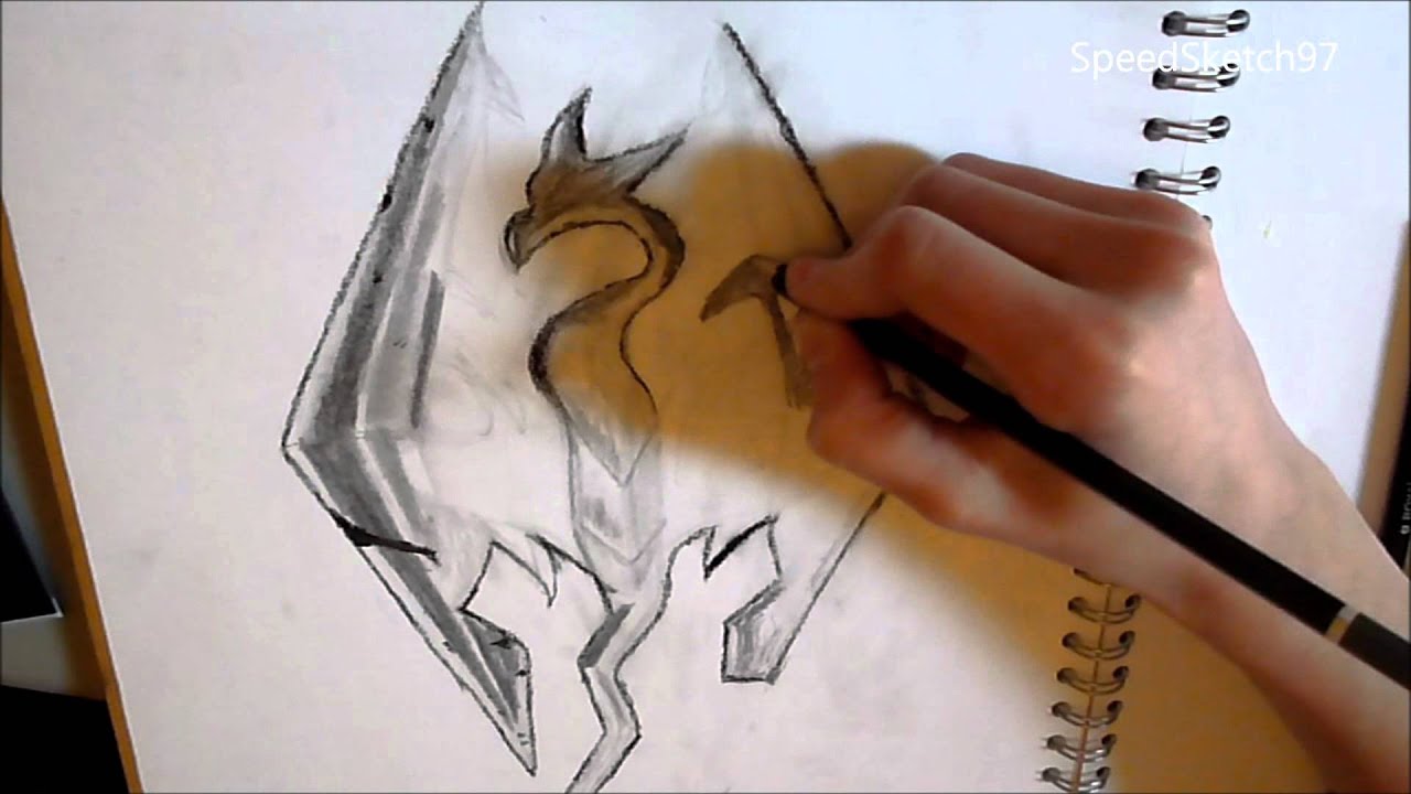 Drawing the Skyrim logo - YouTube