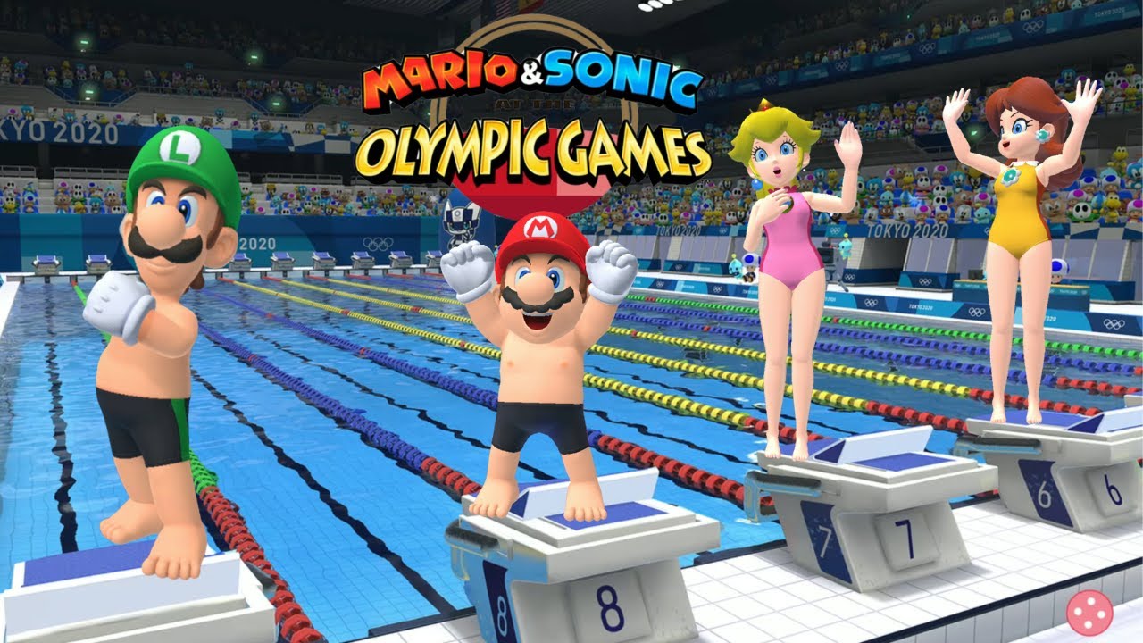 Mario & Sonic At The Olympic Games Tokyo 2020 : Swimming 100m Gameplay ...