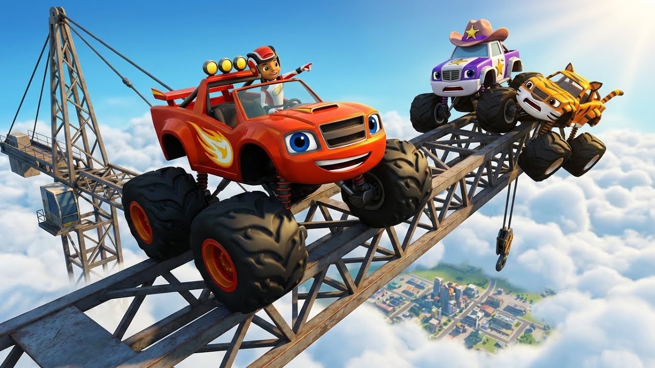 Blaze and the Monster Machines FULL Episode High-Rise Rescue & Balance ...