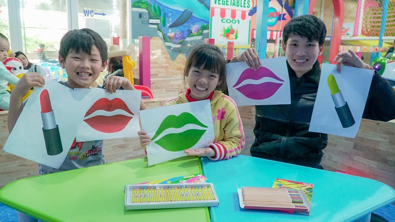 Kids Go to School Learn Colors with Lip Make Up Toys! +More Nursery ...