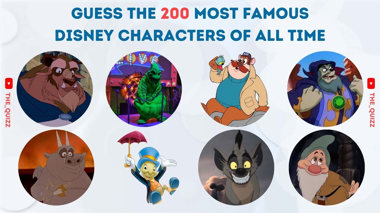 GUESS THE 200 MOST FAMOUS DISNEY CHARACTERS OF ALL TIME | THE QUIZ ...