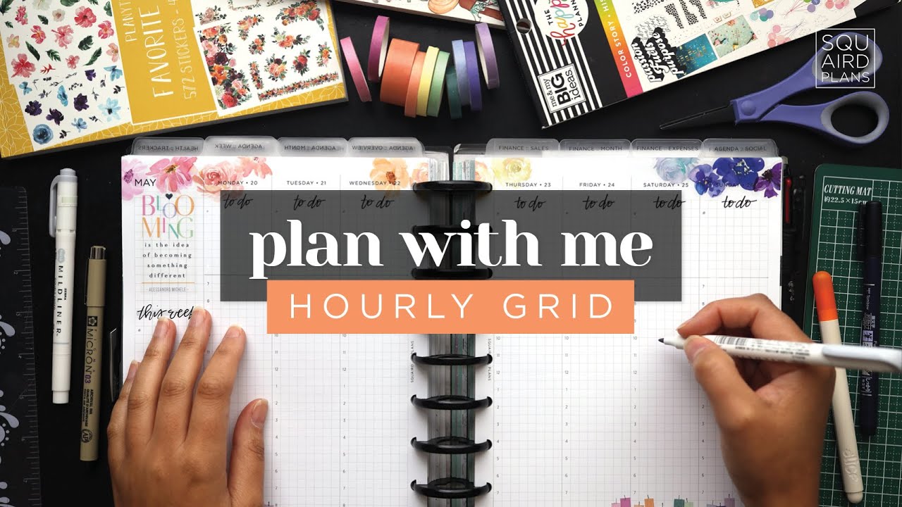 PLAN WITH ME :: Hourly Grid Layout Weekly Setup in a Classic Happy ...
