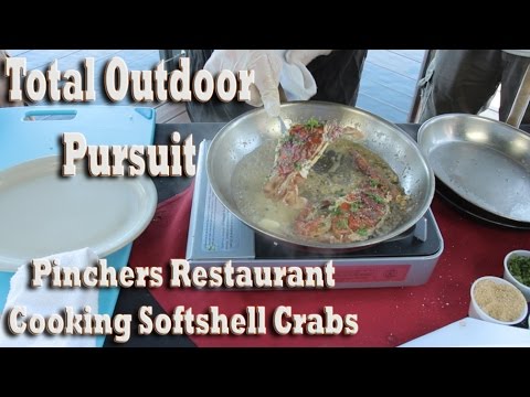 Cooking Pan Seared Softshell Blue Crabs the Pinchers Seafood Restaurant ...