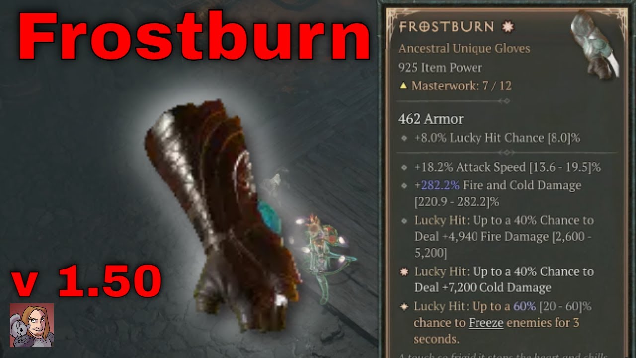 Diablo IV Unique Items - Frostburn (Gloves)[v1.5.0] - YouTube