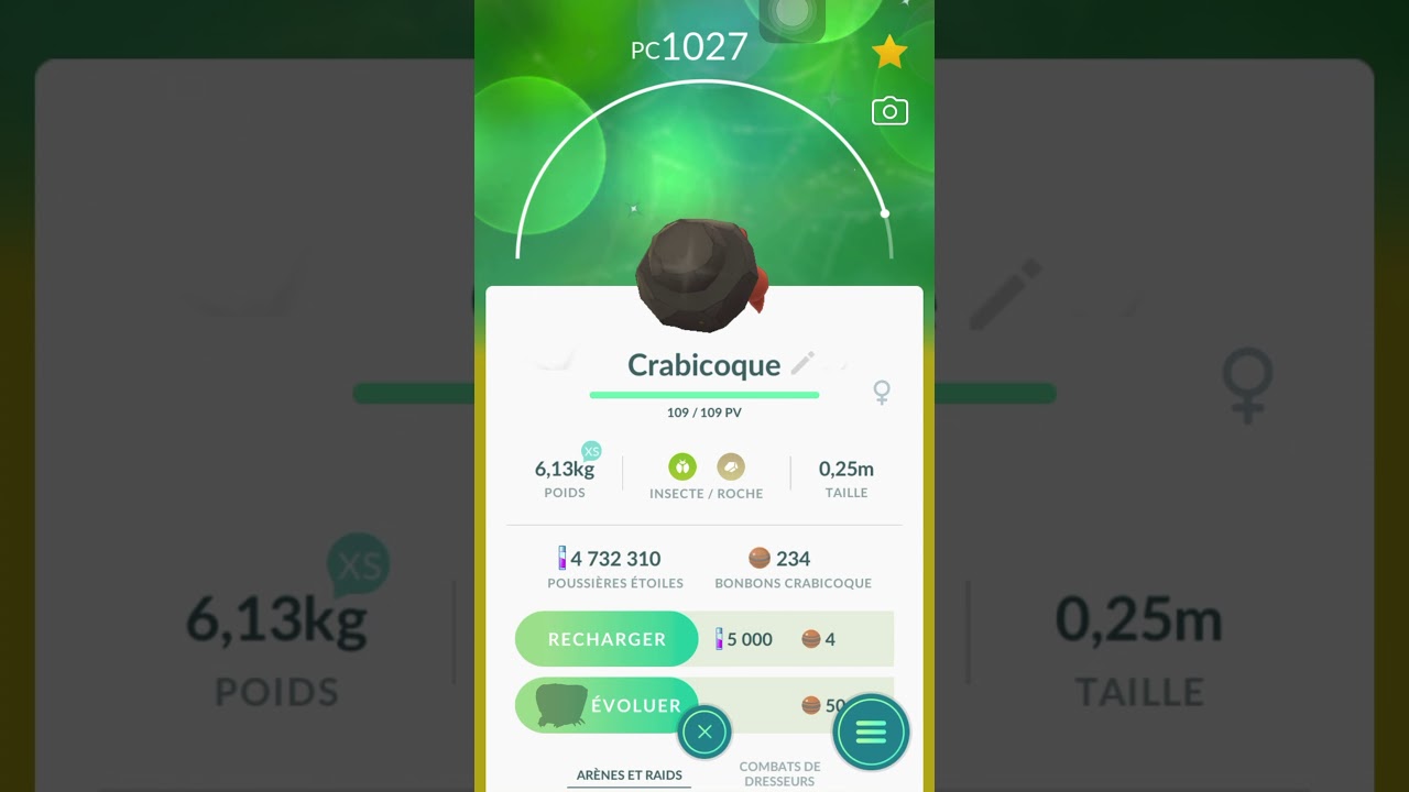 Pokemon Go Shiny Dwebble/Crabicoque Evolved Shiny Crustle/Crabaraque ...