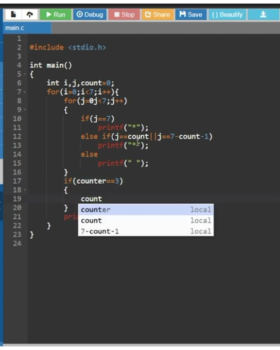13 Programming For Beginners C Language Pattern Printing 💫 Alphabet M Using C Code