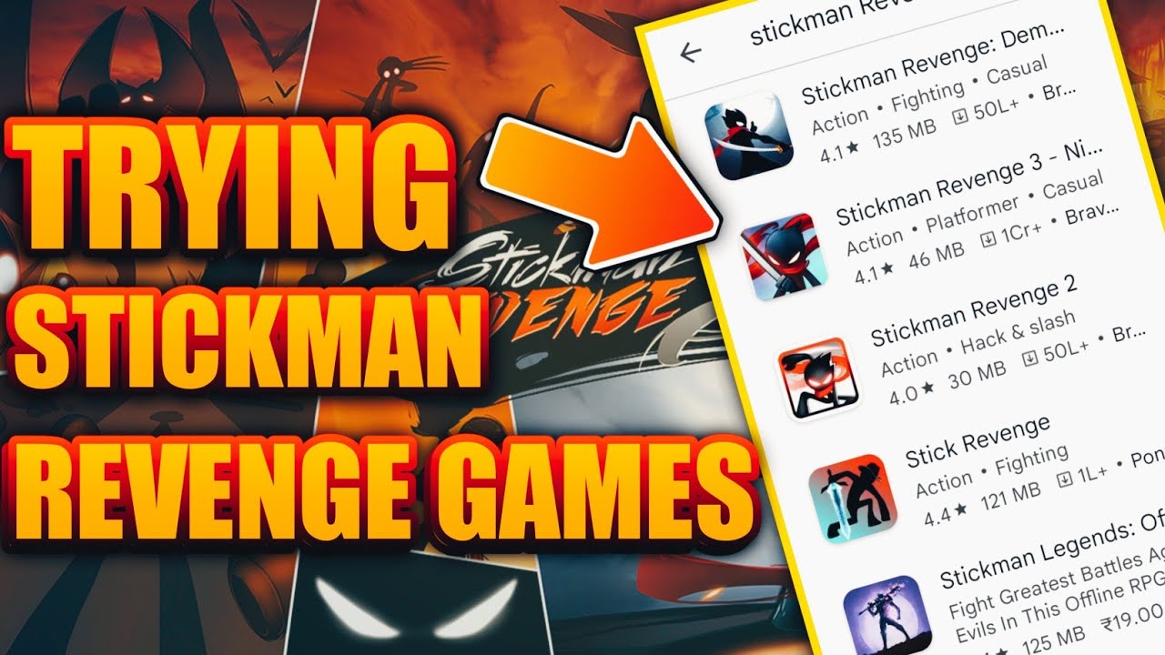 Stickman game | Trying stickman revenge games - YouTube