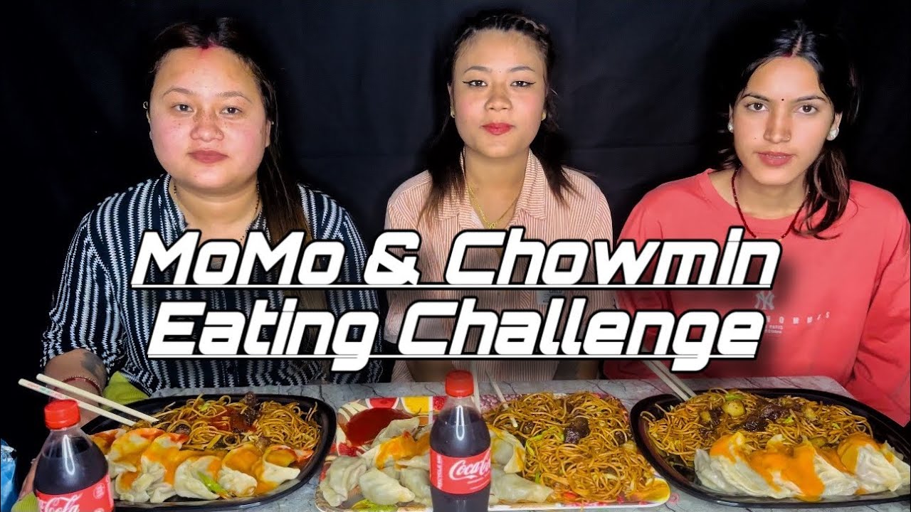 MoMo & Chowmein Eating Challenge - YouTube