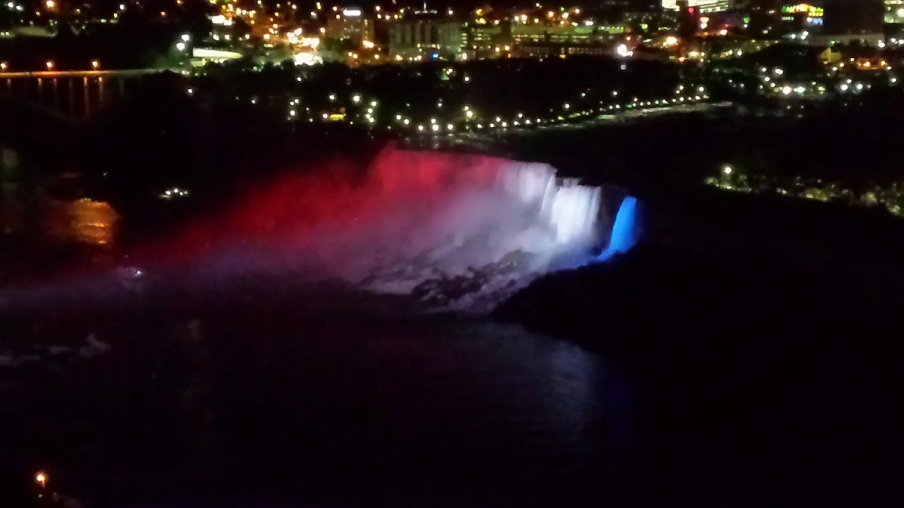 Niagara Falls light show from the Canadian side - YouTube