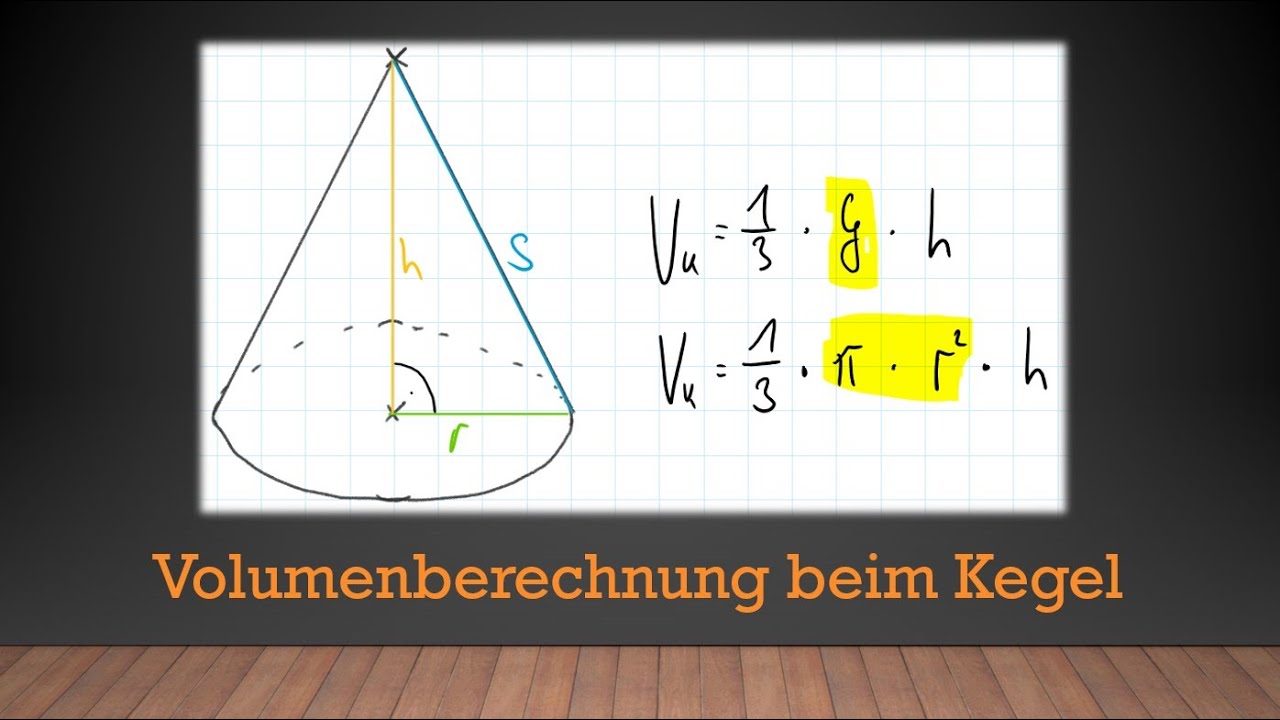 Körper - Kegel - Volumen berechnen | Mathe einfach erklärt! - YouTube