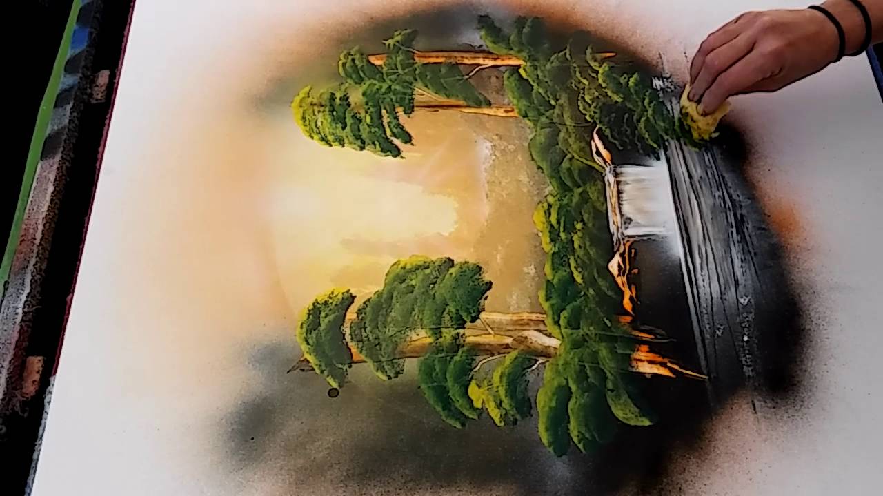 Spray paint art Forest in dreamcatcher - YouTube