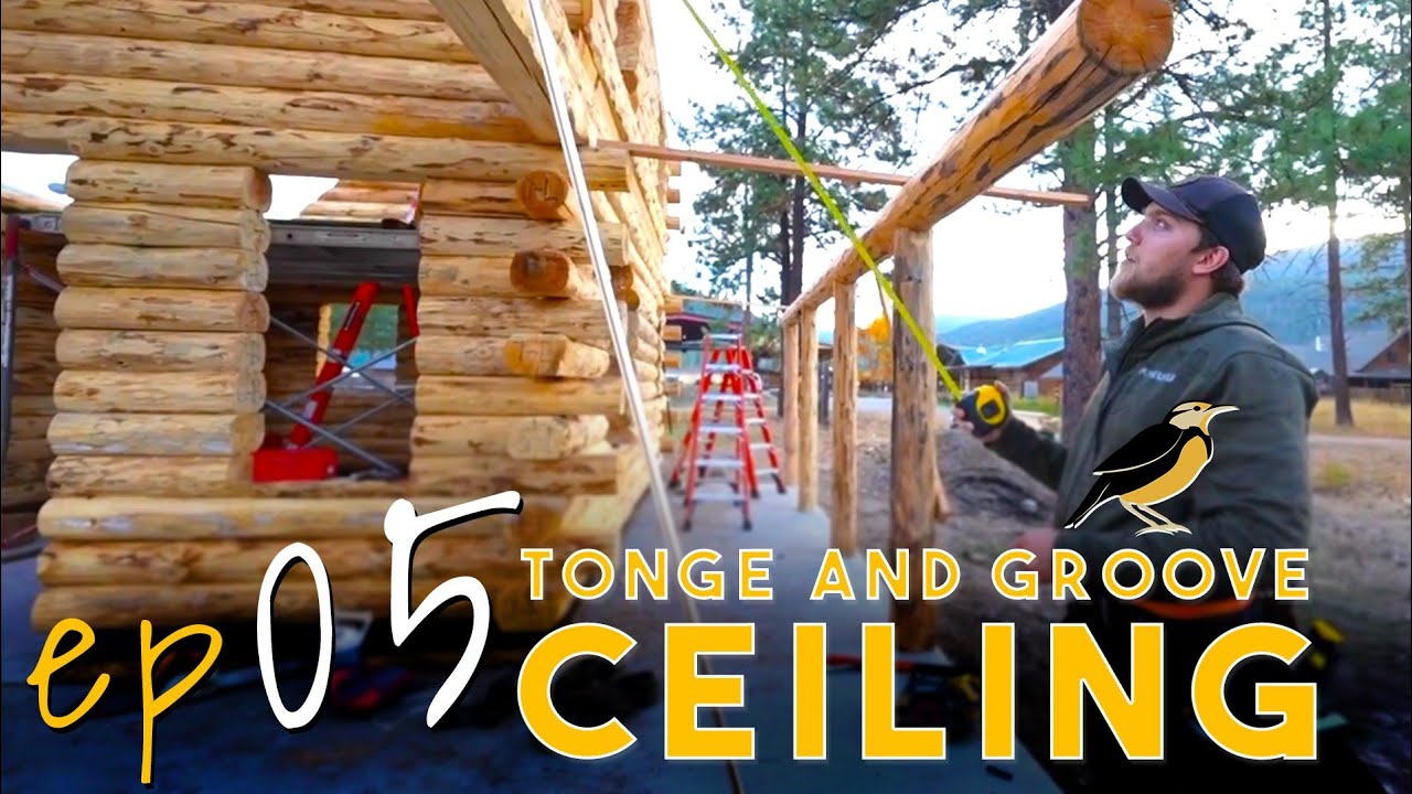 Log Cabin Tutorial | Part 5 - Tonge & Groove Ceiling - YouTube