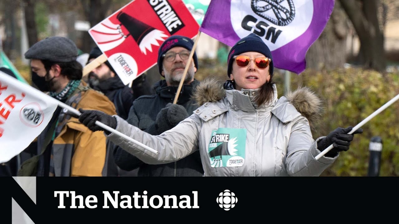 More than 400,000 Quebec public workers on strike - YouTube