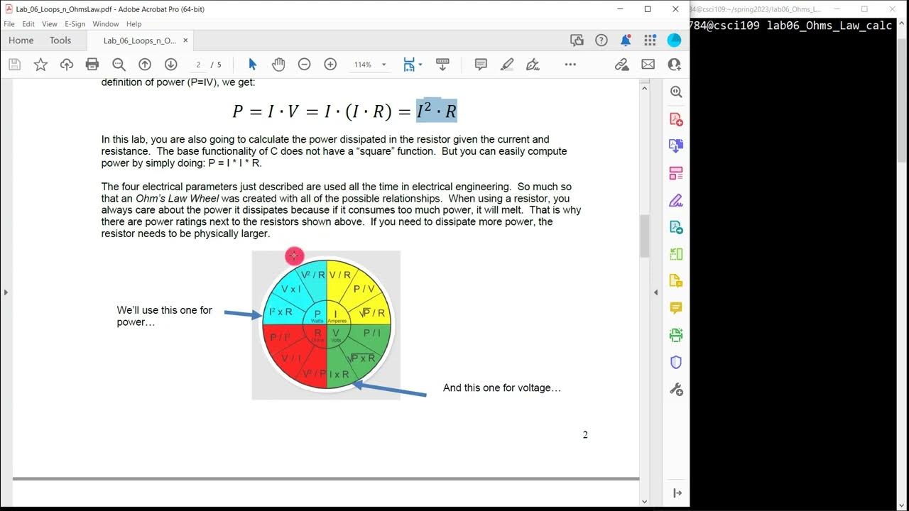 CSCI 109 - Lab 6 Overview - Loops and the "Ohm's Law Calculator". - YouTube