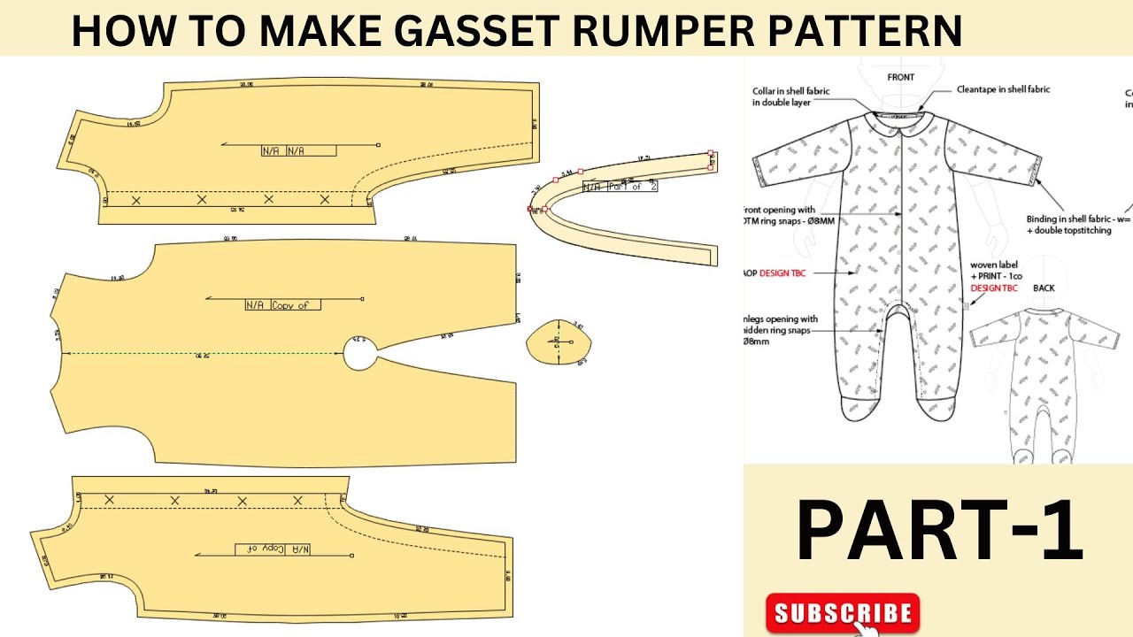 how to make a Rumper pattern of GEMINI PART-1 - YouTube