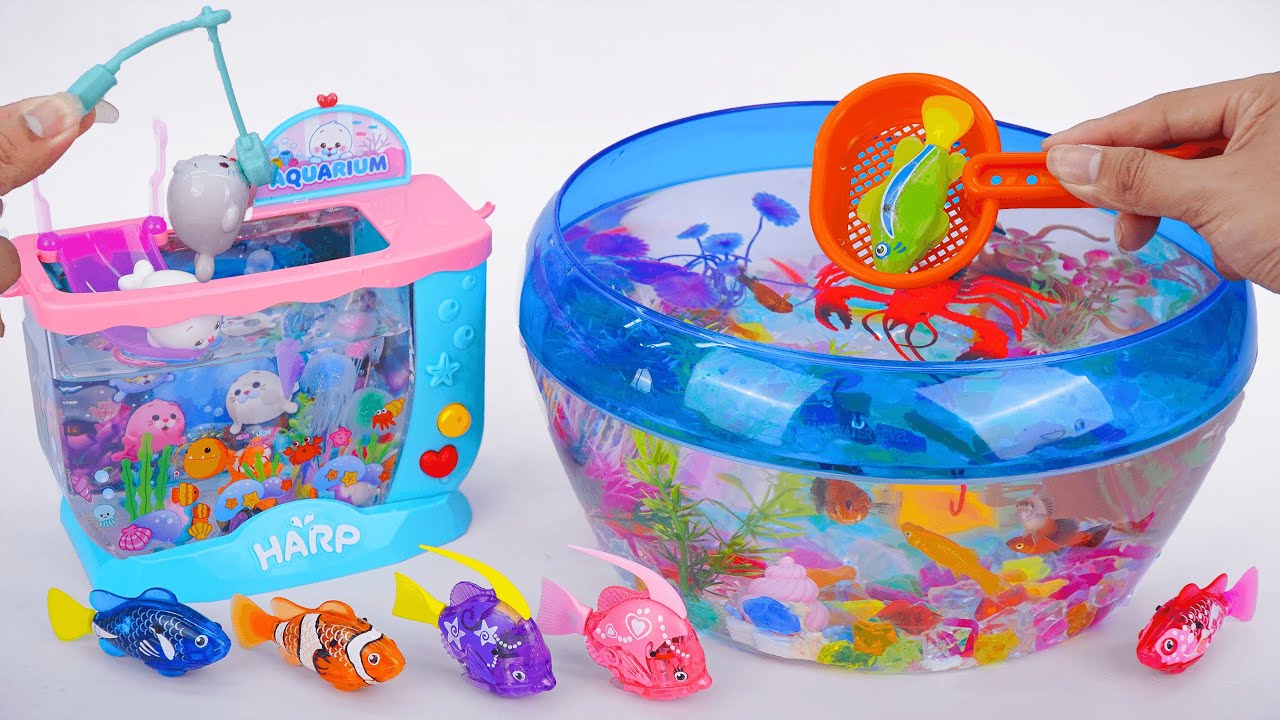 🐢toy asmr🐢ZURU Robo Alive Fish Tank & Robo Fish & Harp's Aquarium Toys ...