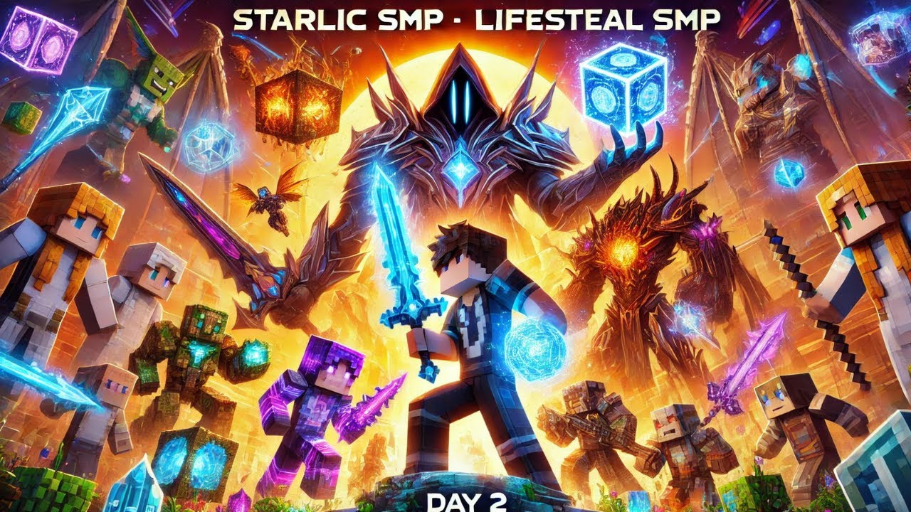 Playing starlic smp again and getting some op items and defeating boss ...