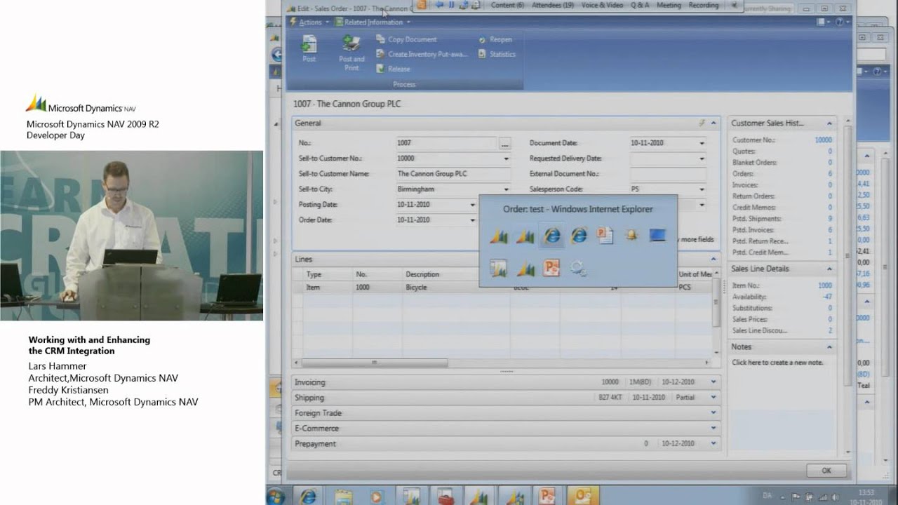 Dynamics NAV 2009 R2: CRM коннетор, использование и расширение - YouTube