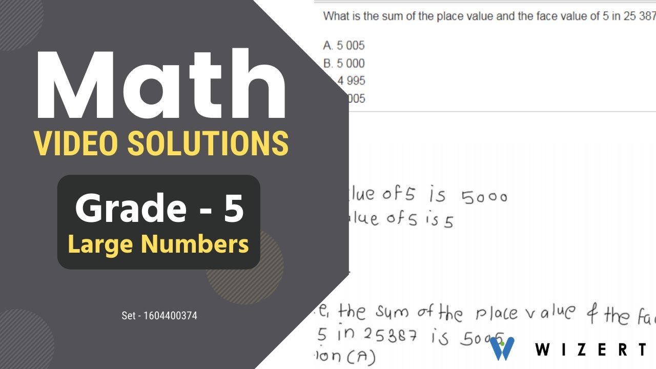 Grade 5 Math Questions With Answers Mathematics Large Numbers Grade 5 Math Questions With Answers Mathematics Large Numbers