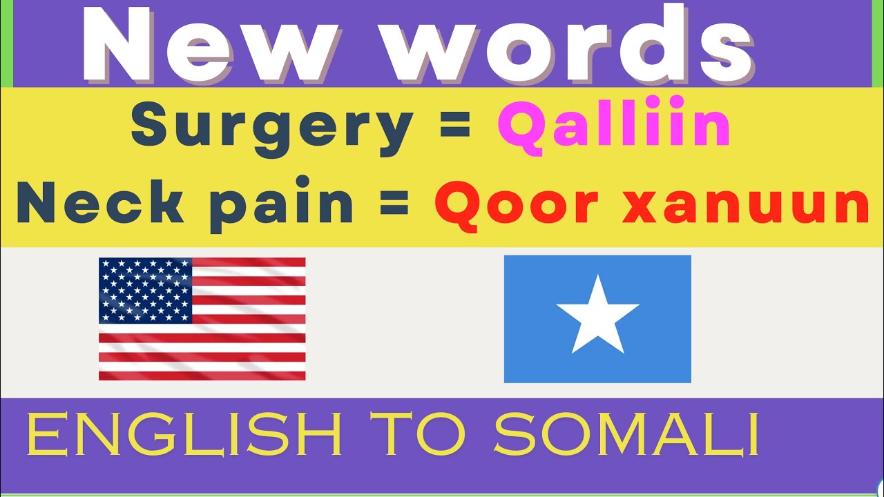 NEW WORDS - ERAYO CUSUB - English af Somali translation - YouTube