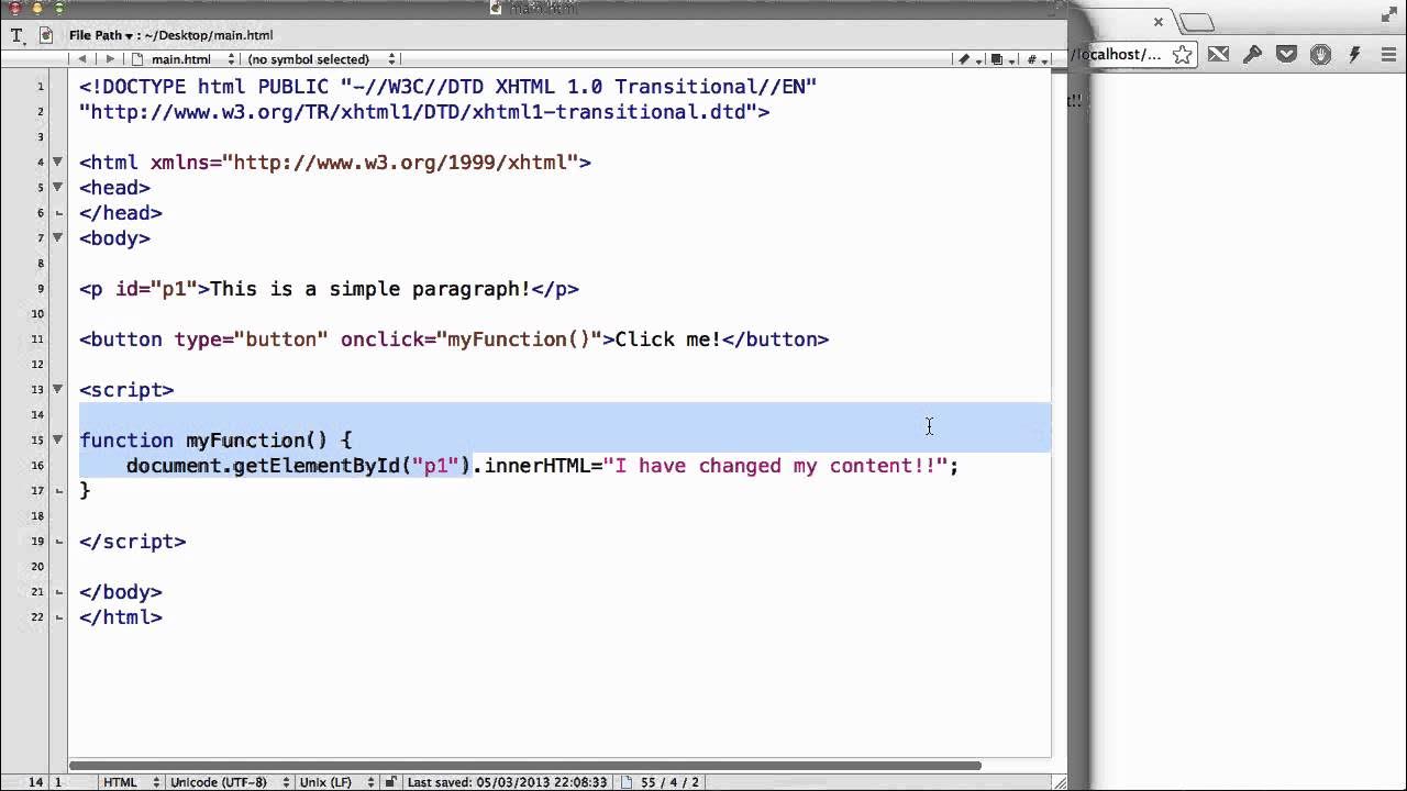 JavaScript - 25. Changing HTML content and attribute - YouTube